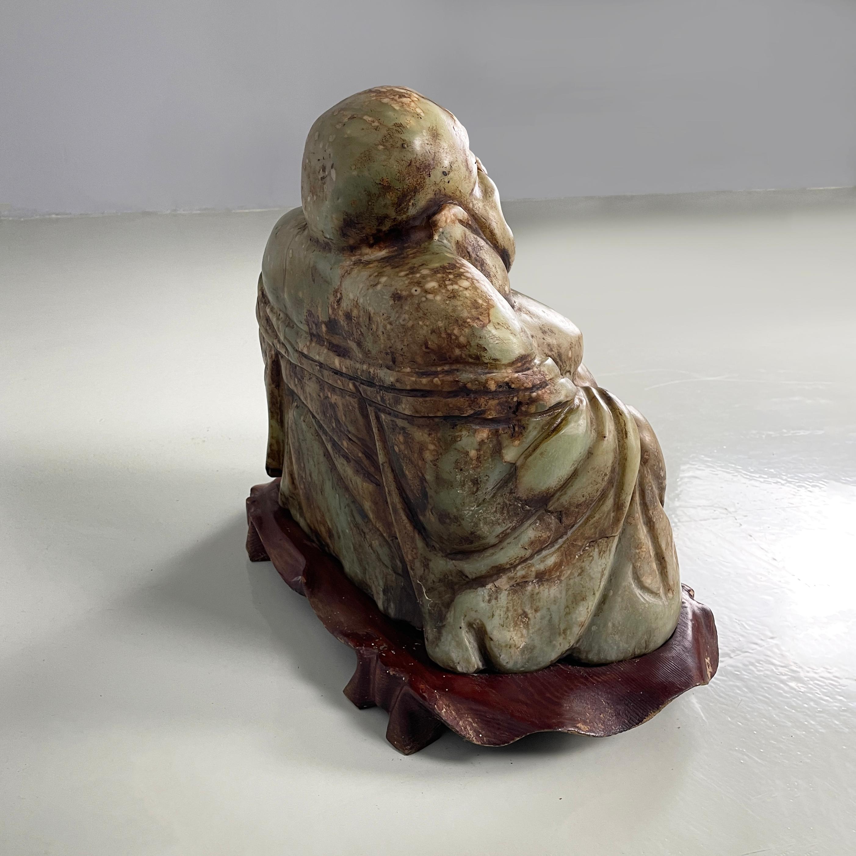 Italian mid-century modern Buddha sculpture in jade and wood, 1950s For ...