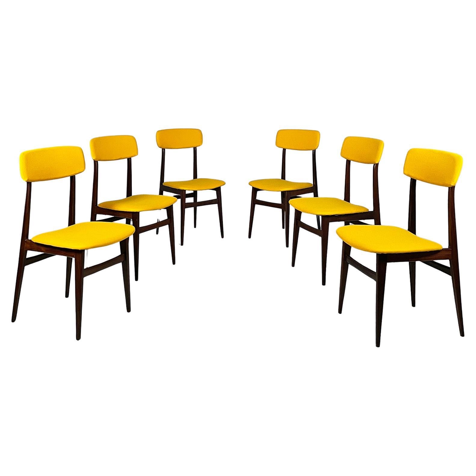 1960s Butterfly Chairs by Inge and Luciano Rubino, Wood and Yellow ...