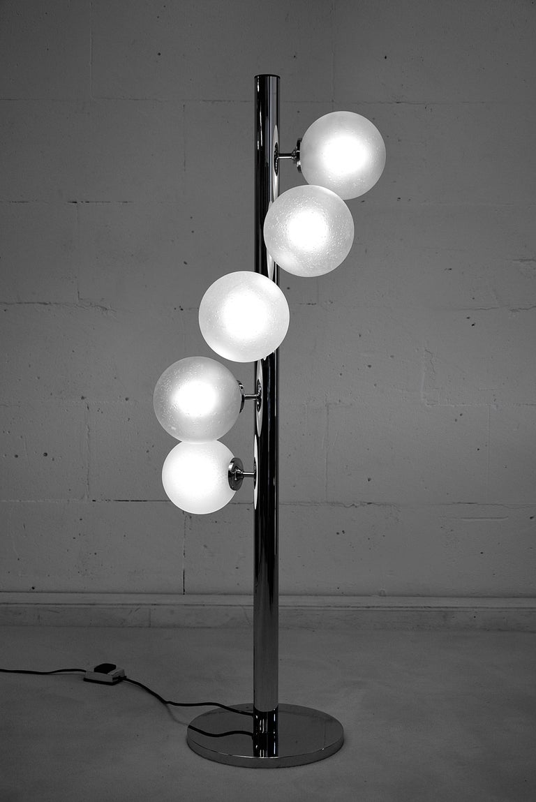 Italian Mid-Century Modern Chrome Lumi Floor Lamp For Sale at 1stDibs