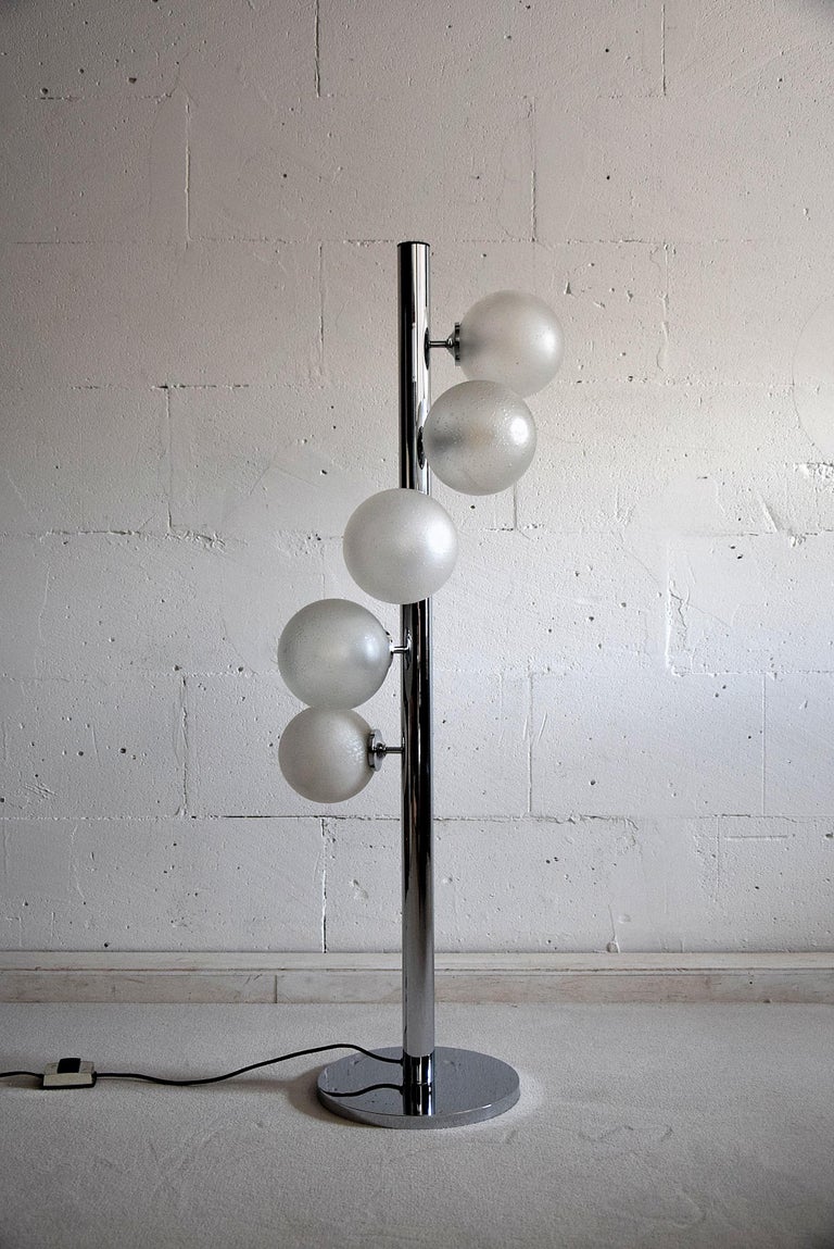 Italian Mid-Century Modern Chrome Lumi Floor Lamp For Sale at 1stDibs