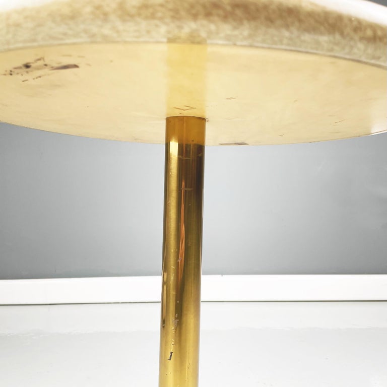 Italian Mid-Century Coffee Table in Wood, Parchment Brass by Aldo Tura ...