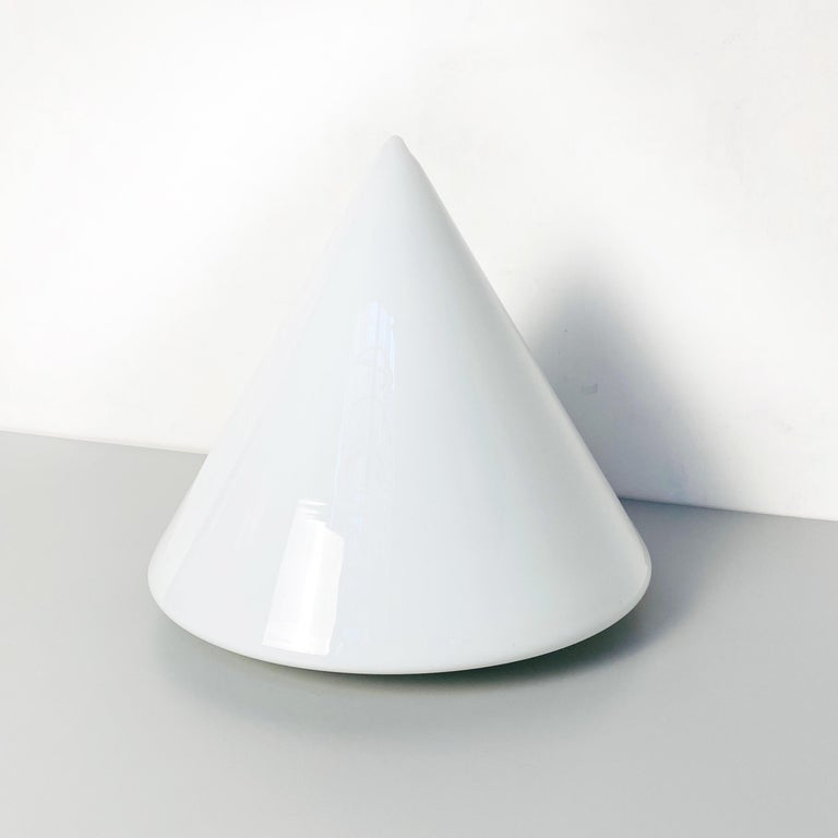 Italian Mid-Century Modern Conical Table Lamp with Double Opal Glass ...