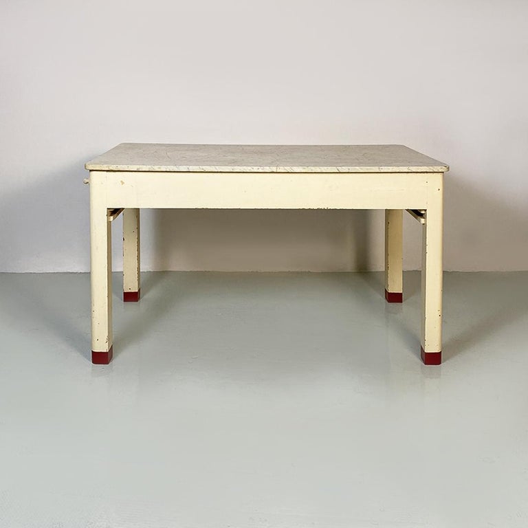 Italian Mid-Century Modern Cream Wood and Marble Kitchen Table, 1960s ...