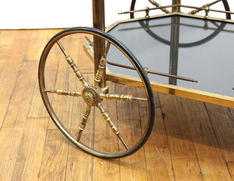 Italian Mid-Century Modern Dessert or Pastry Cart in Brass and Glass at ...