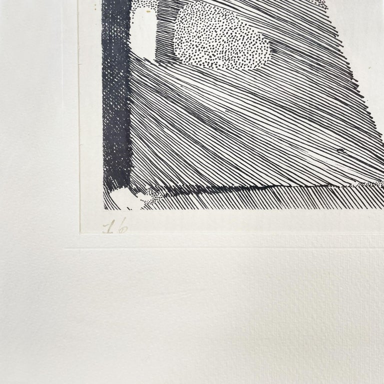 Italian Mid-Century Modern Engraving Print of Building on Paper, 1965 ...