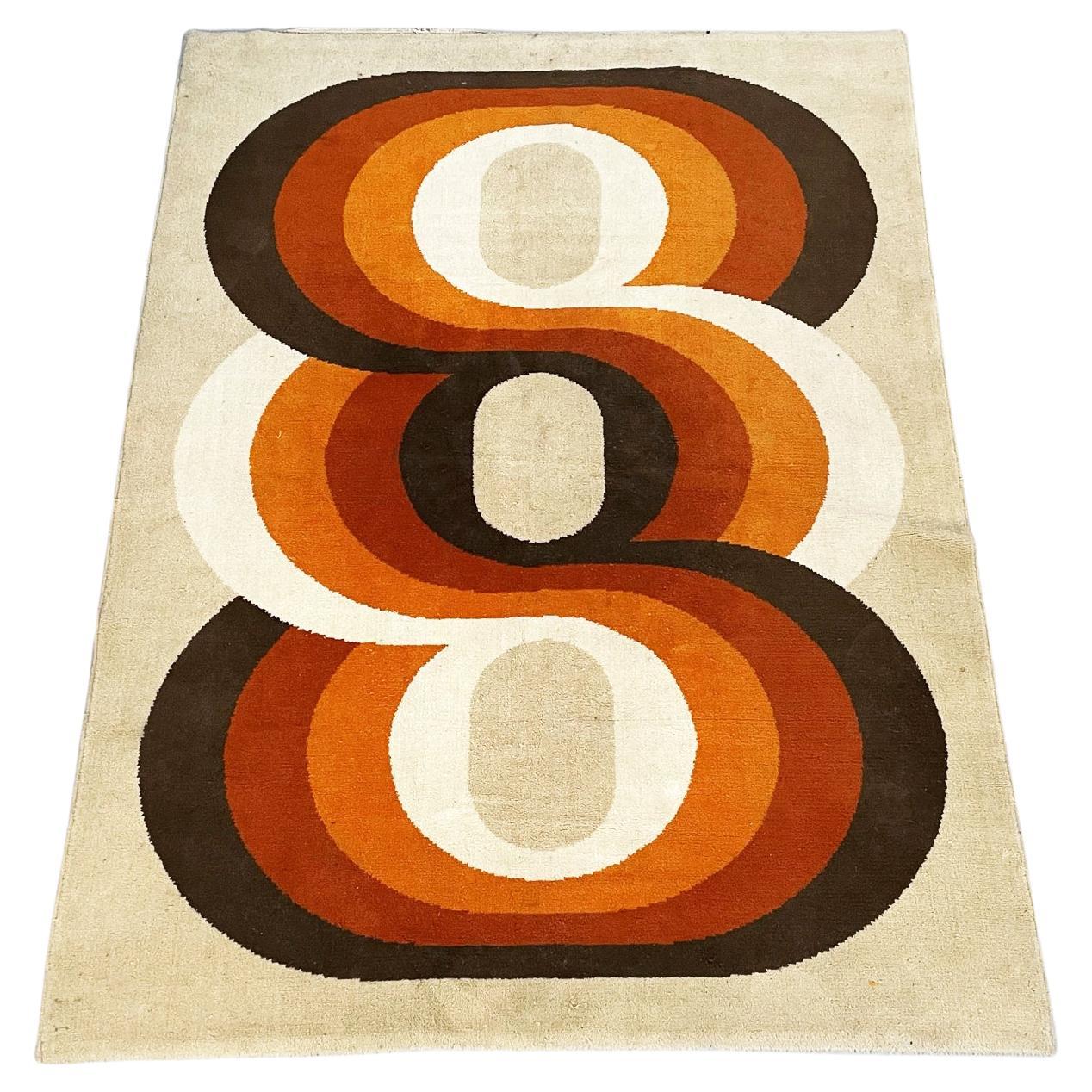 Italian Long Blue Pile Wool Carpet, 1970s For Sale at 1stDibs