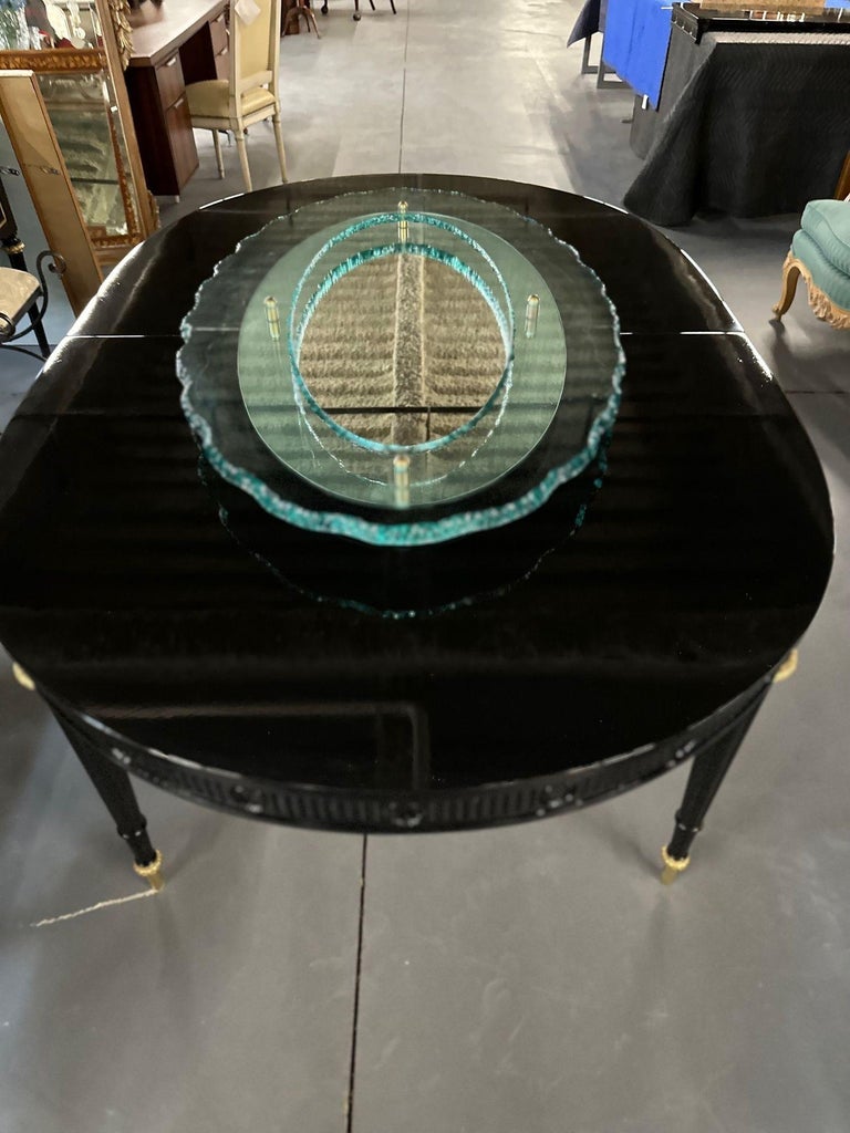 Italian Mid-Century Modern Fontana Arte Oval Glass Mirror or Plateau or ...