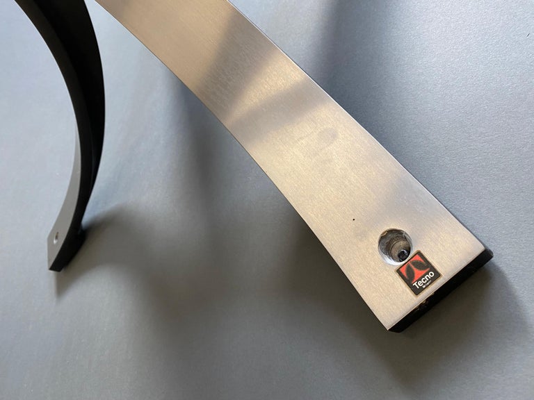 Italian Mid-Century Modern Glass and Metal T69 Dining Table by Osvaldo ...