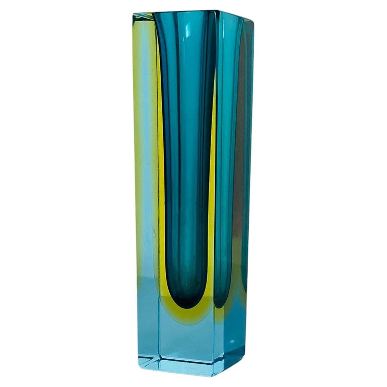 Italian Mid-Century Modern Green Murano Glass from Sommersi Series ...