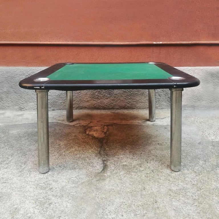 Italian Mid-Century Modern Green Velvet Game Table, 1970s For Sale at ...