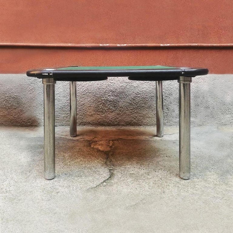 Italian Mid-Century Modern Green Velvet Game Table, 1970s For Sale at ...