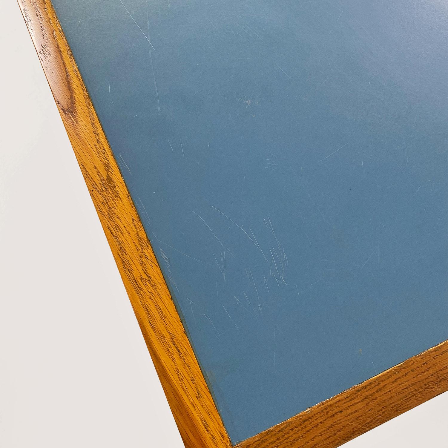 Italian mid century modern light blue laminate solid wood desk with ...