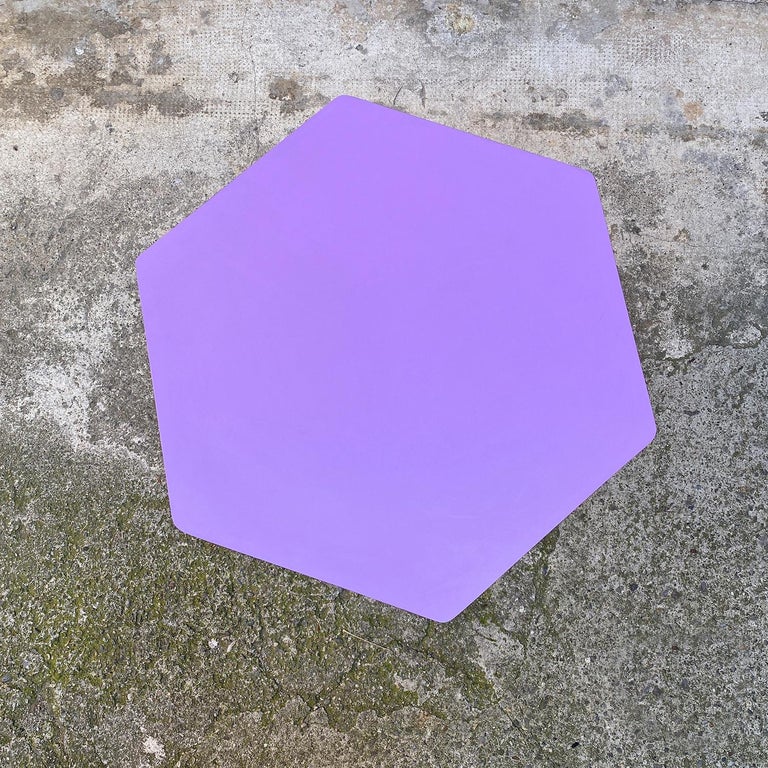 Italian Mid-Century Modern Lilac Hexagonal Bar Tables with Metal Legs ...