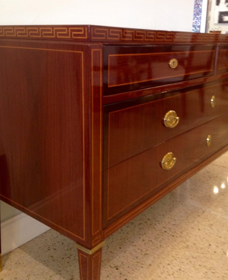 Italian Mid-Century Modern Marquetry Commode For Sale at 1stDibs