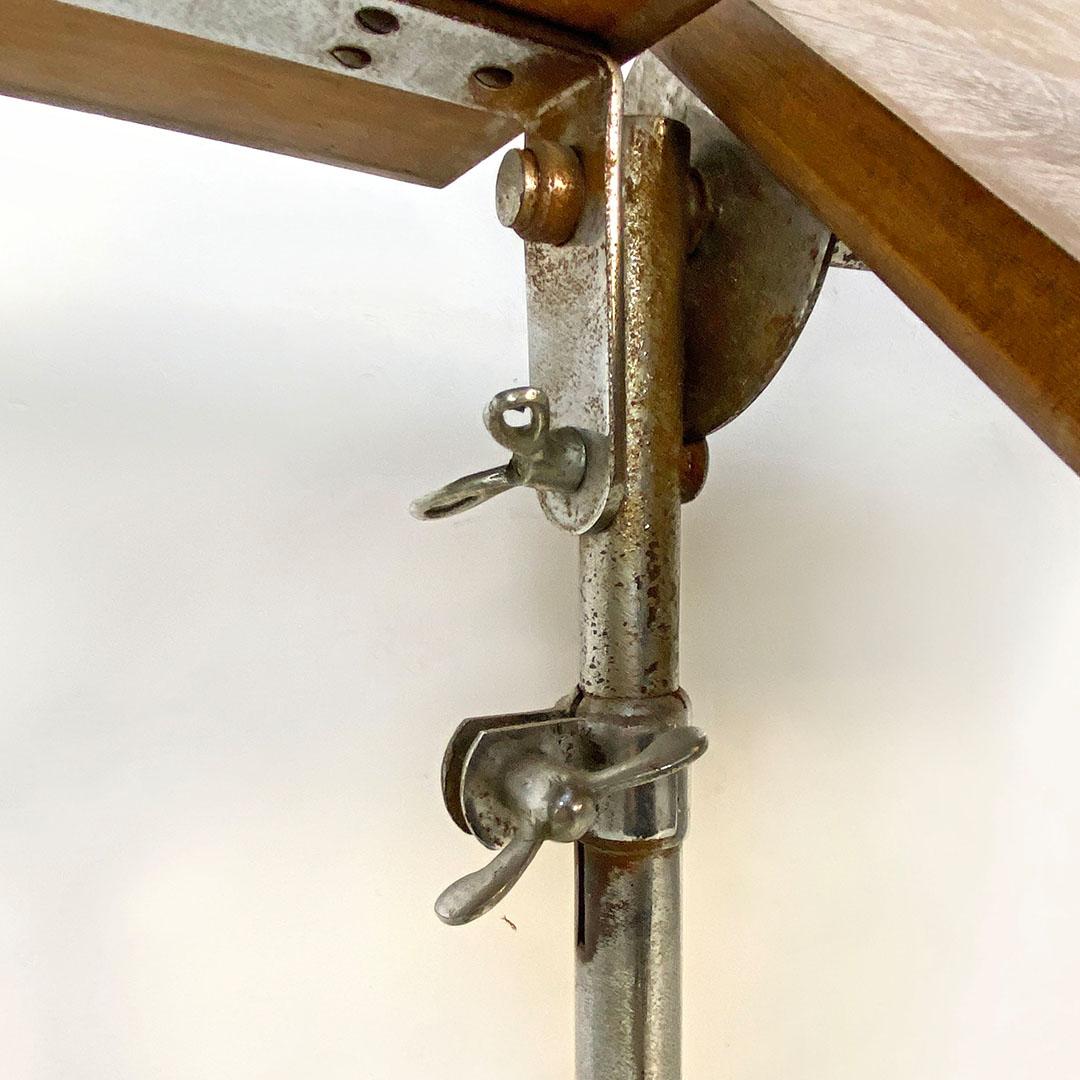 Italian Mid-Century Modern Metal Tubolar and Wooden Top Technical Tray ...