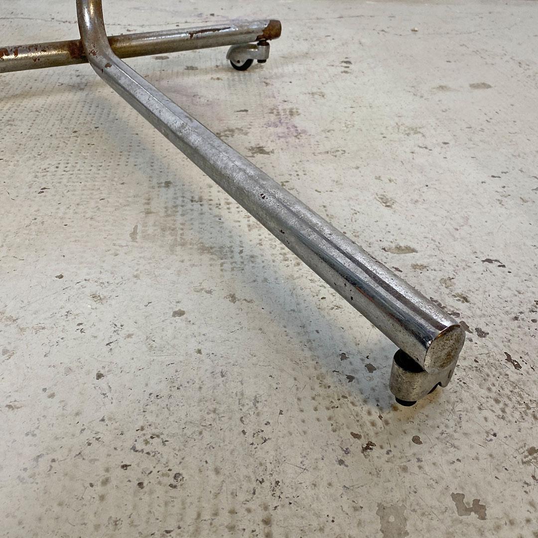 Italian Mid-Century Modern Metal Tubolar and Wooden Top Technical Tray ...