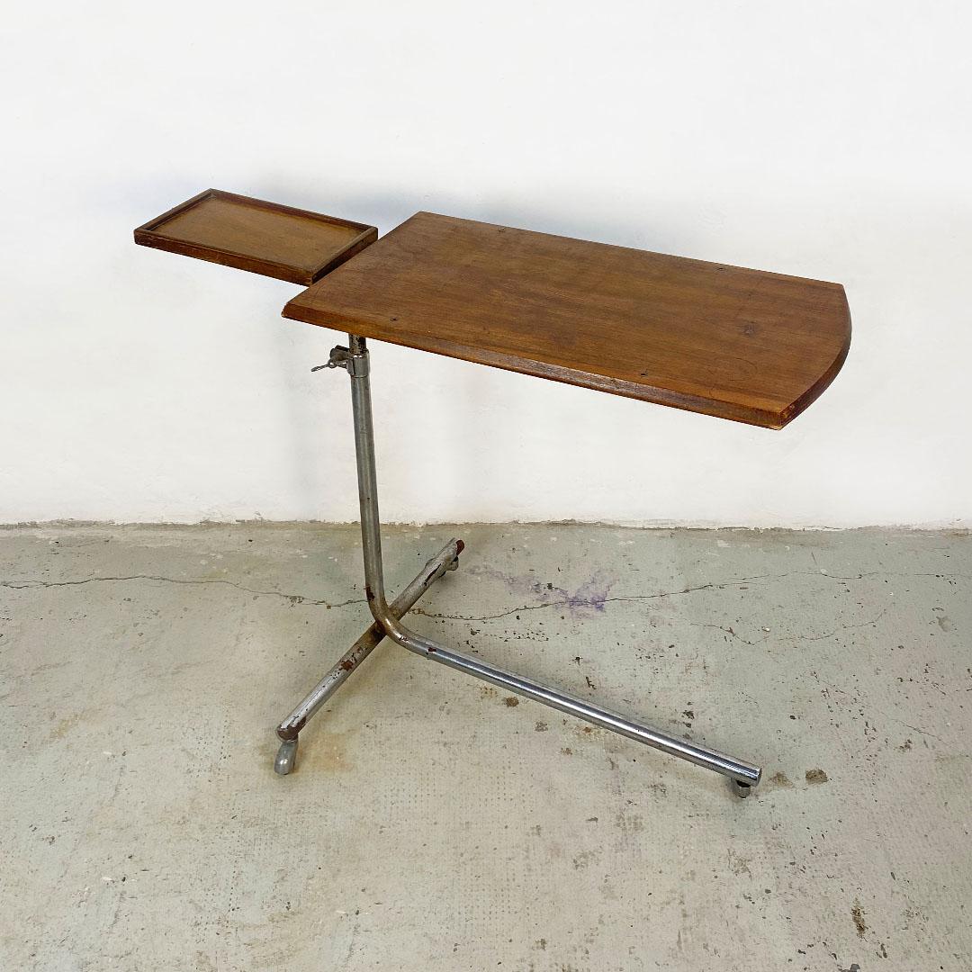 Italian Mid-Century Modern Metal Tubolar and Wooden Top Technical Tray ...