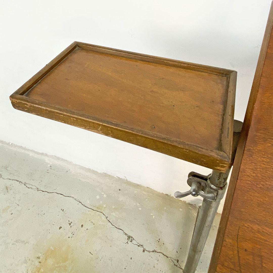 Italian Mid-Century Modern Metal Tubolar and Wooden Top Technical Tray ...