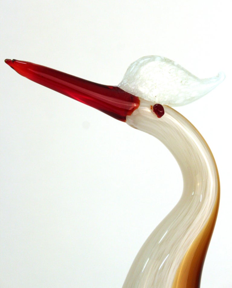 Italian Mid-Century Modern Murano Glass Bird Sculpture For Sale at 1stDibs