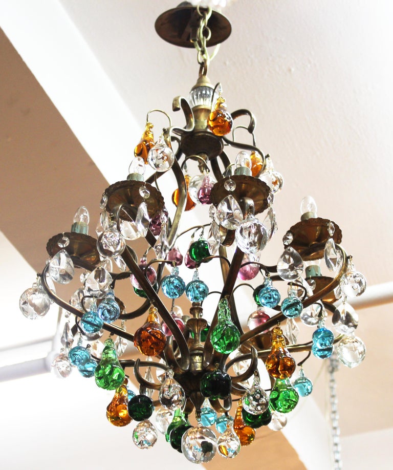 Italian Mid-Century Modern Murano Glass Fruit Chandelier at 1stDibs