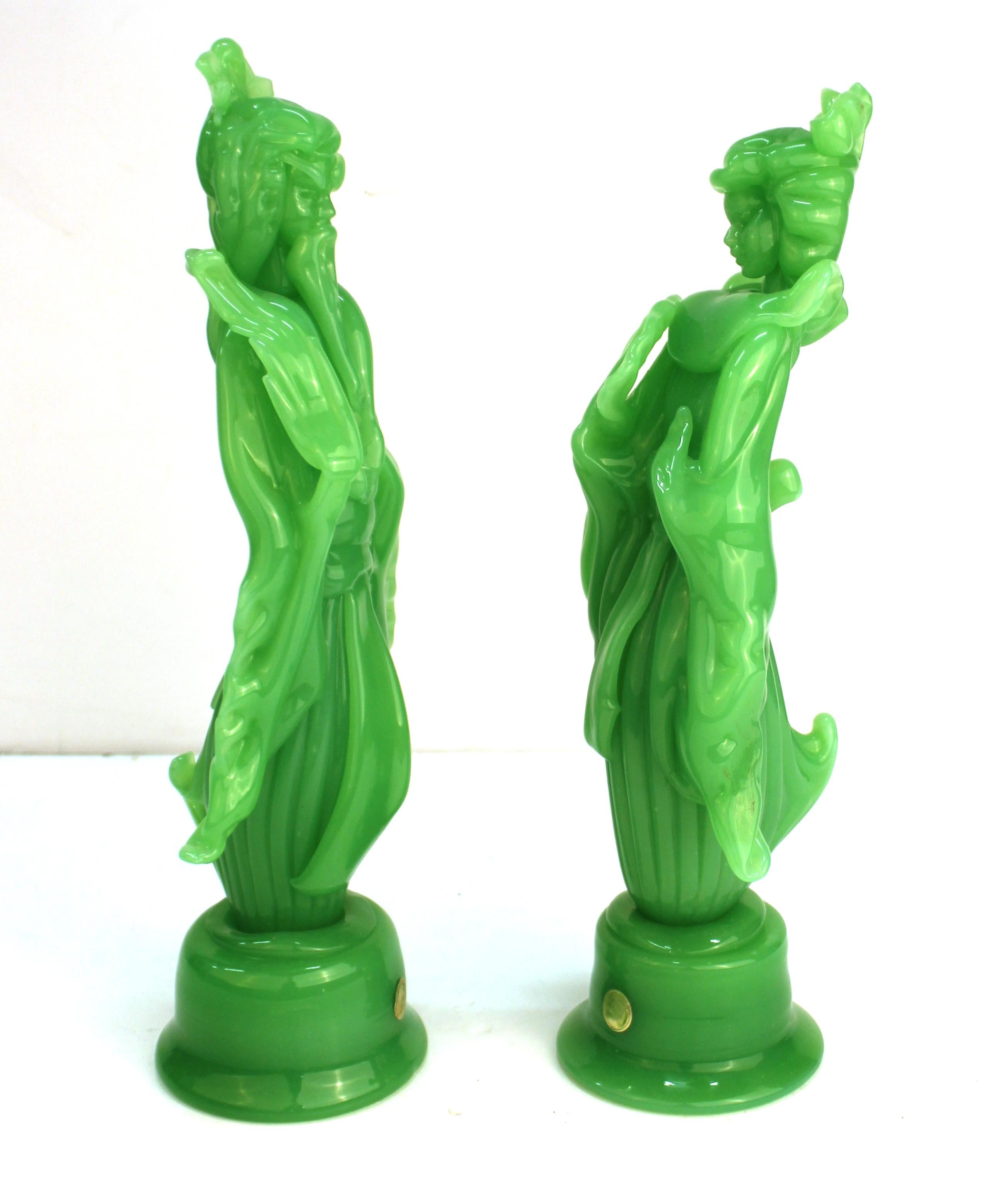 Italian Mid-Century Modern Murano 'Jade' Glass Figurines For Sale at ...