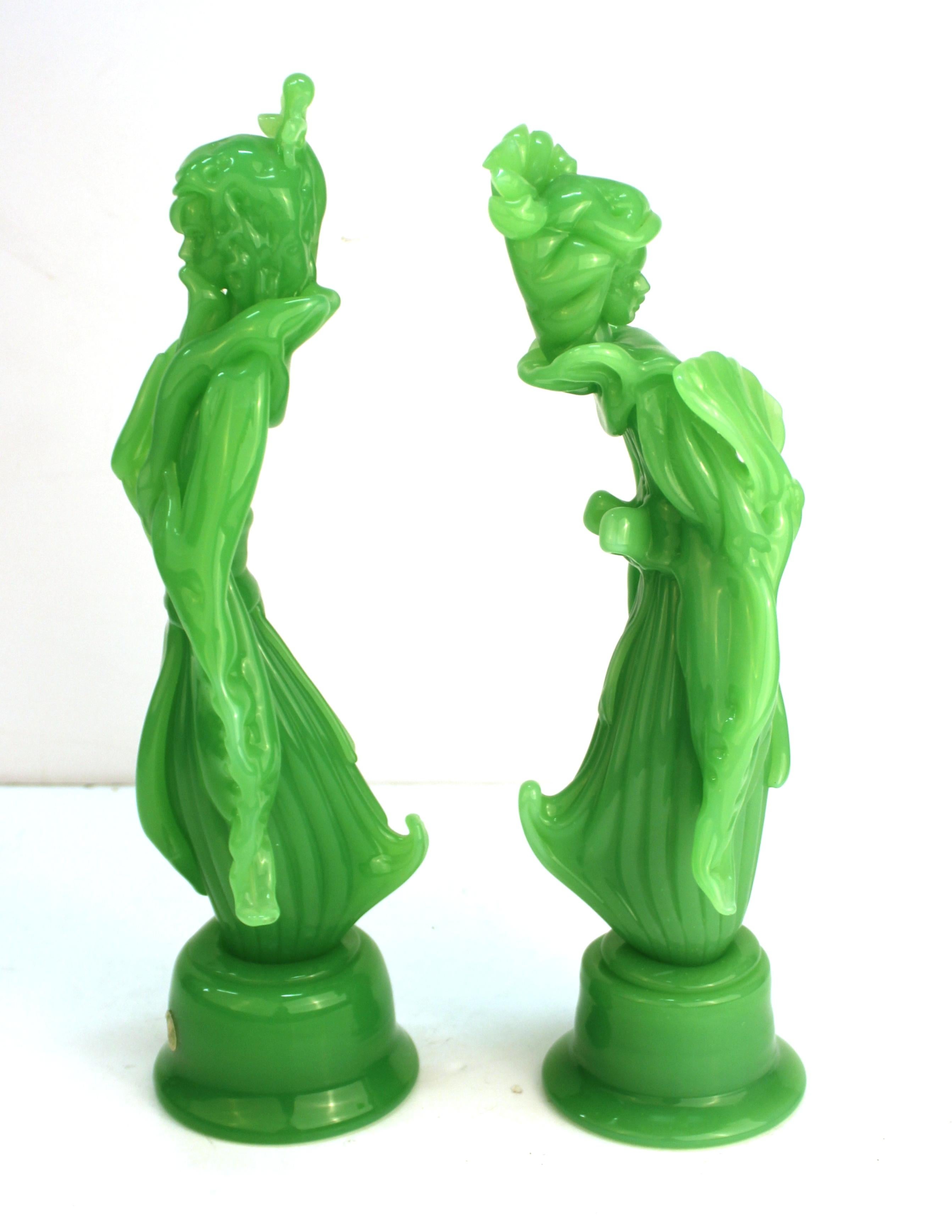 Italian Mid-Century Modern Murano 'Jade' Glass Figurines For Sale at ...