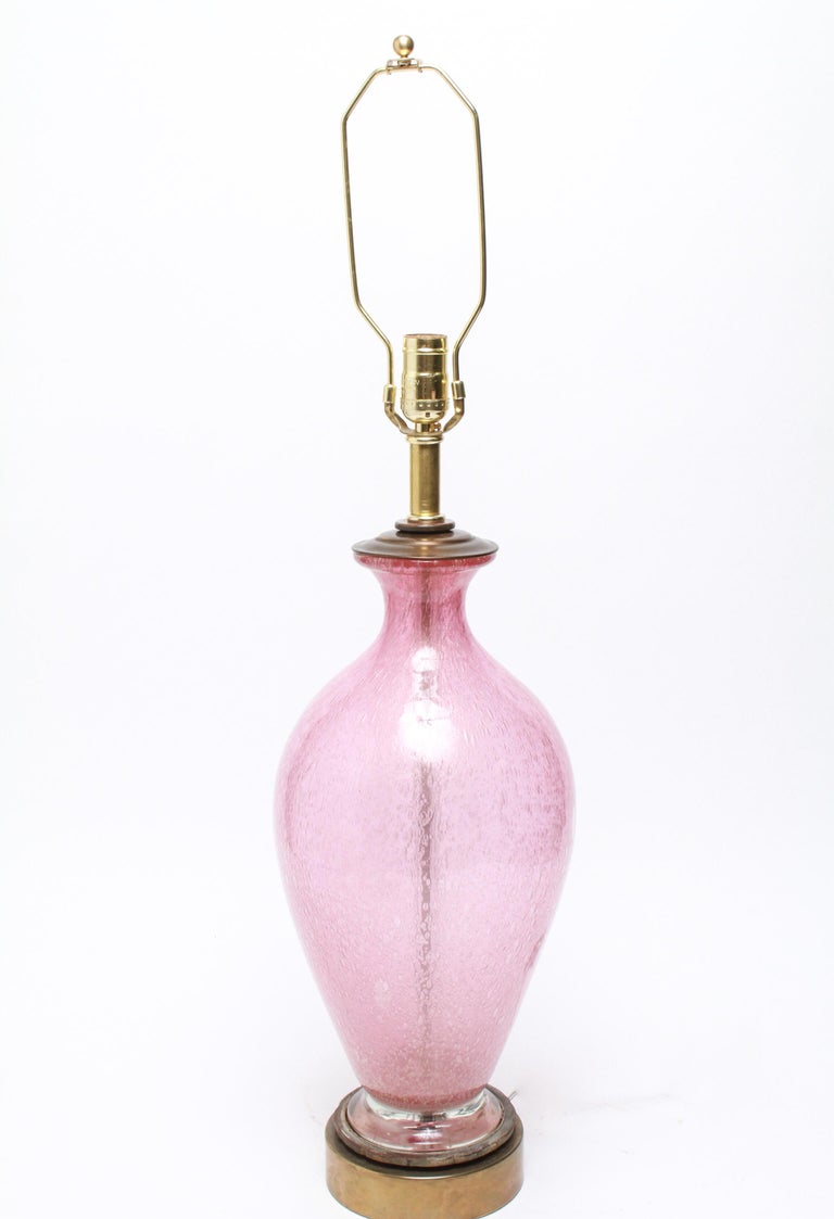 Italian Mid-Century Modern Murano Pink Glass Lamp at 1stDibs | pink ...