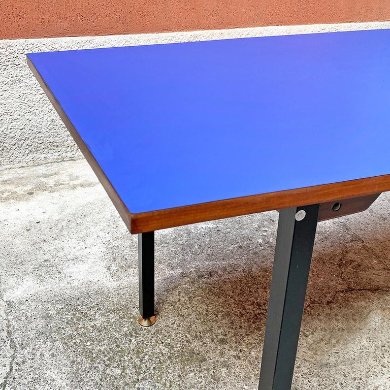 Italian Mid-Century Modern Octagonal Blue Formica Dining Table, 1960s ...