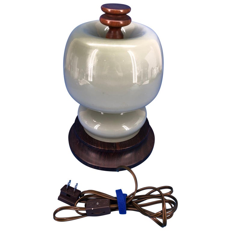 Italian Mid-Century Modern Opaline Shade Night Table Lamp For Sale at ...
