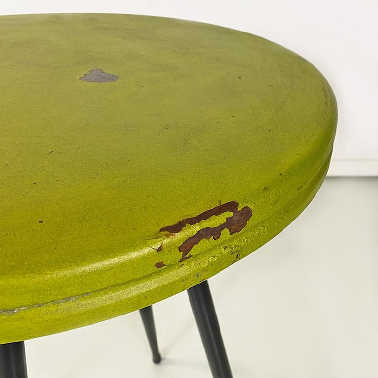 Italian Mid-Century Modern Pair of Black and Acid Green Metal Bar ...