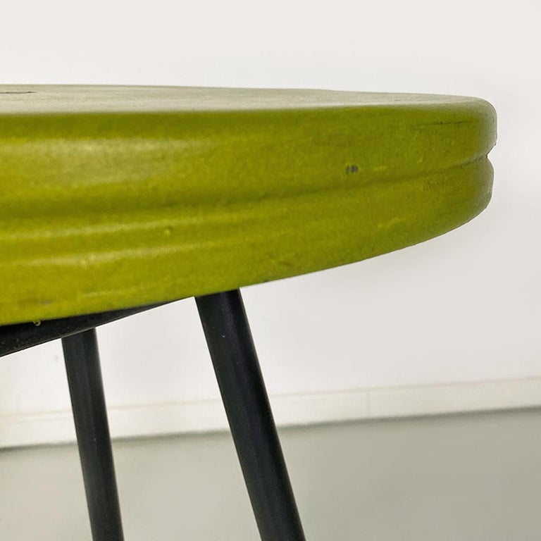 Italian Mid-Century Modern Pair of Black and Acid Green Metal Bar ...