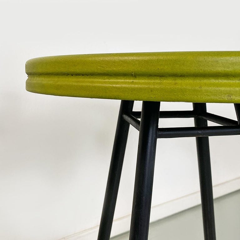 Italian Mid-Century Modern Pair of Black and Acid Green Metal Bar ...