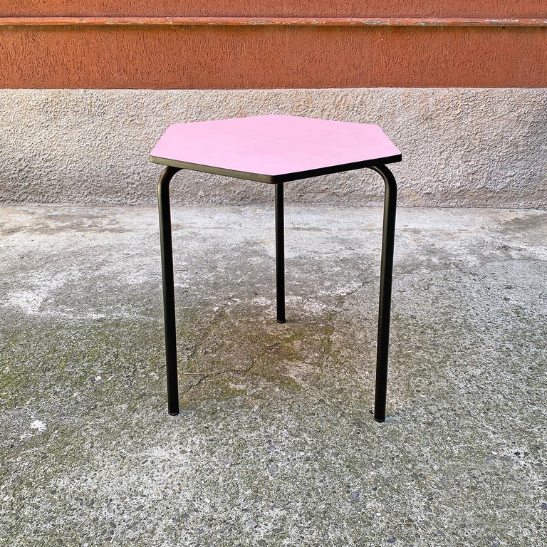 Italian Mid-Century Modern Pink Formica Hexagonal Bar Tables, 1960s For ...