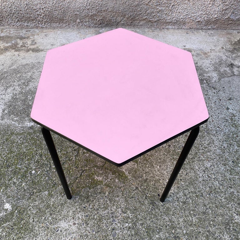 Italian Mid-Century Modern Pink Formica Hexagonal Bar Tables, 1960s For ...