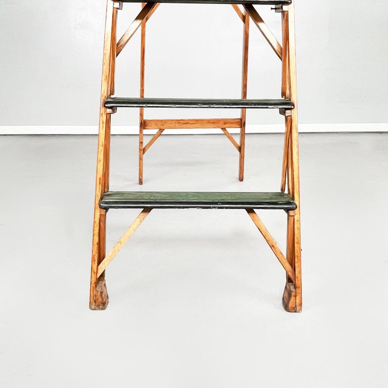 Italian Mid-Century Modern Polished Wooden Step Ladder Stair by Scorta ...
