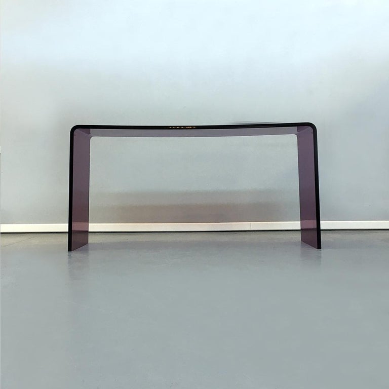 Italian Mid-Century Modern Purple Lucite Console, 1970s For Sale at 1stDibs