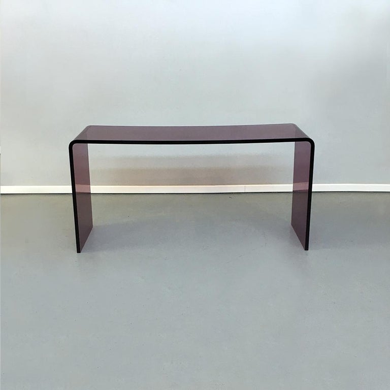 Italian Mid-Century Modern Purple Lucite Console, 1970s For Sale at 1stDibs