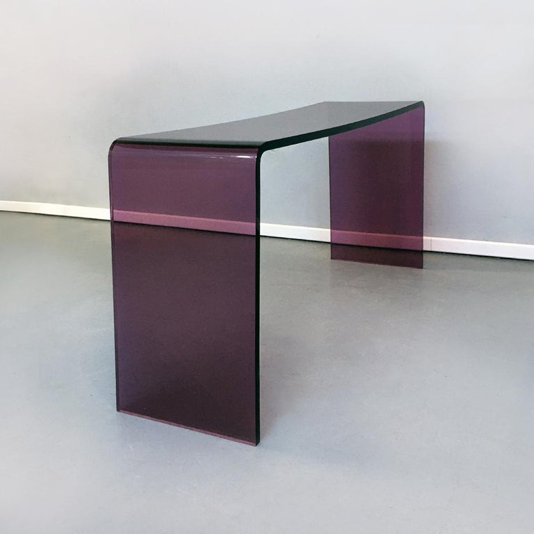 Italian Mid-Century Modern Purple Lucite Console, 1970s For Sale at 1stDibs