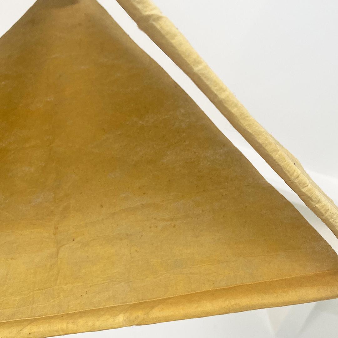 Italian Mid-Century Modern Pyramid Metal and Parchment Chandelier ...