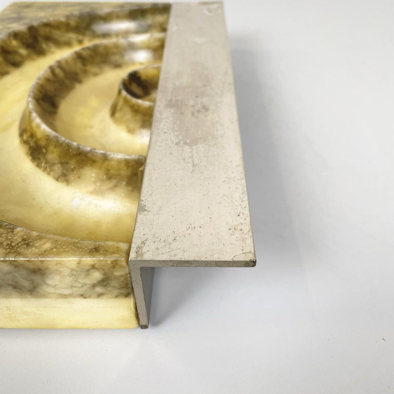 Italian Mid-Century Modern Rectangular Ashtray in Marble and Steel ...