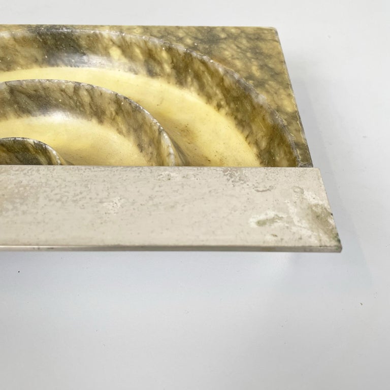 Italian Mid-Century Modern Rectangular Ashtray in Marble and Steel ...