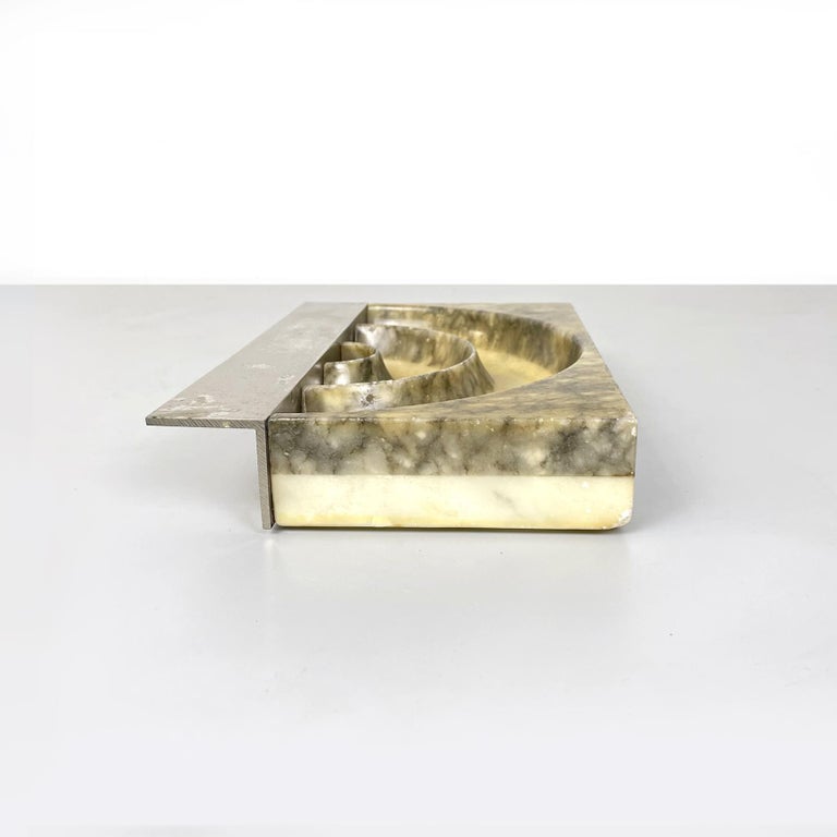 Italian Mid-Century Modern Rectangular Ashtray in Marble and Steel ...