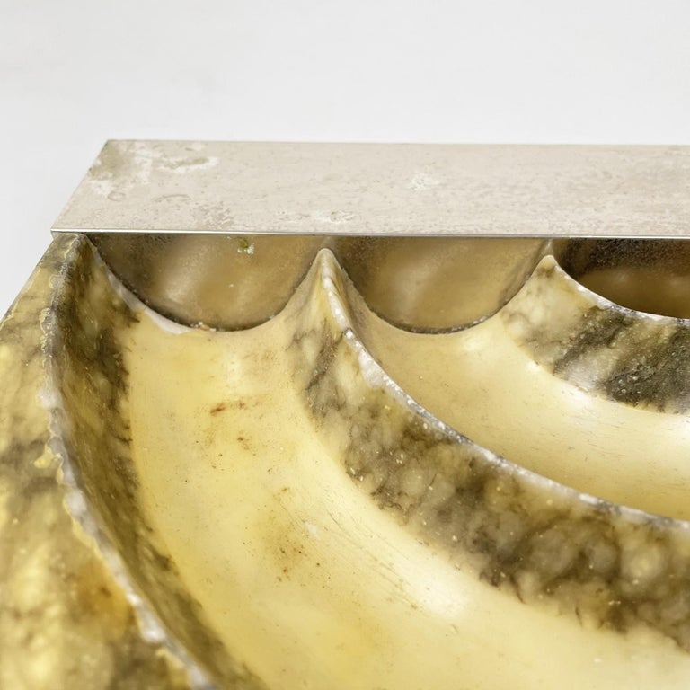 Italian Mid-Century Modern Rectangular Ashtray in Marble and Steel ...