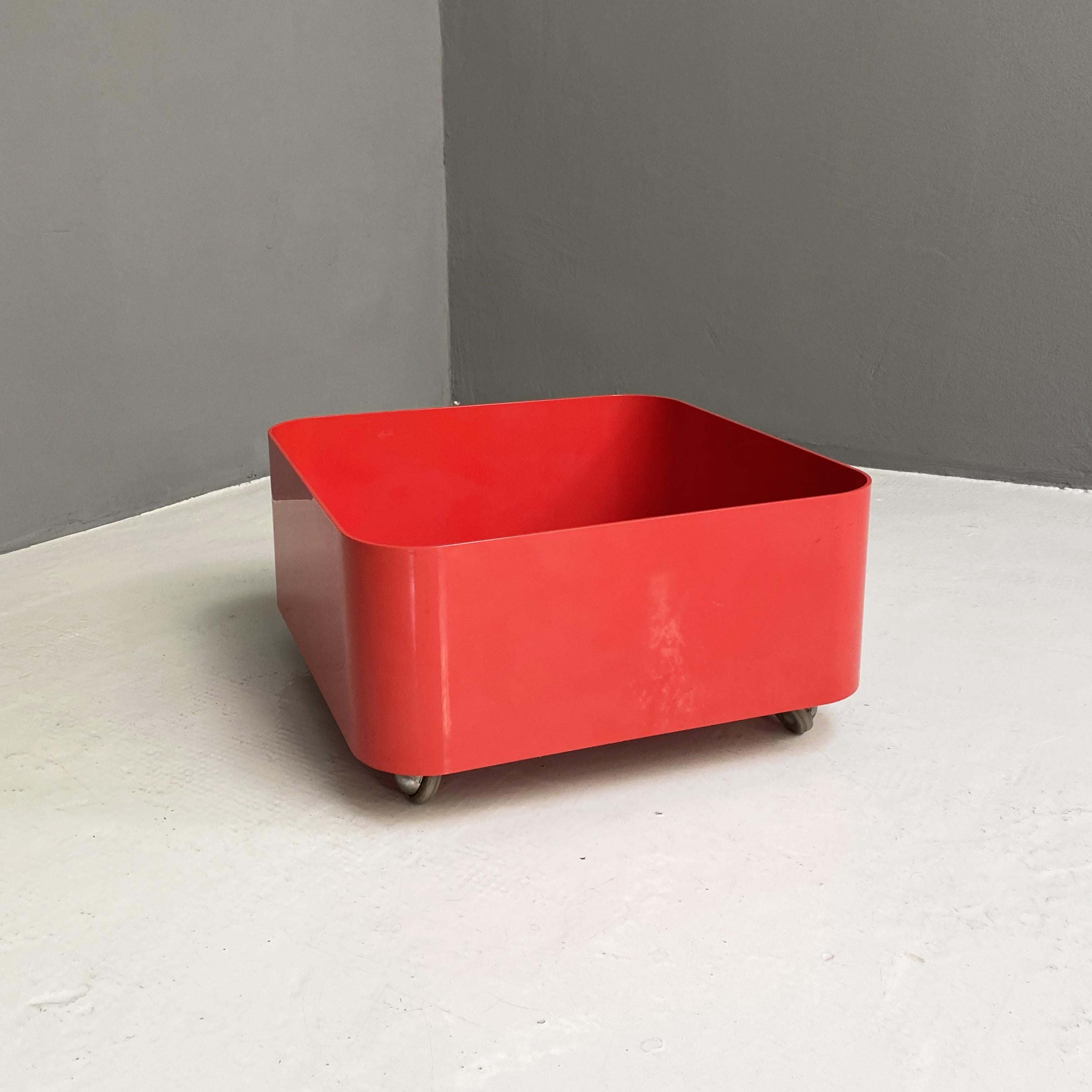 Italian Mid-Century Modern Red Plastic Planter with Wheels, 1980s at ...
