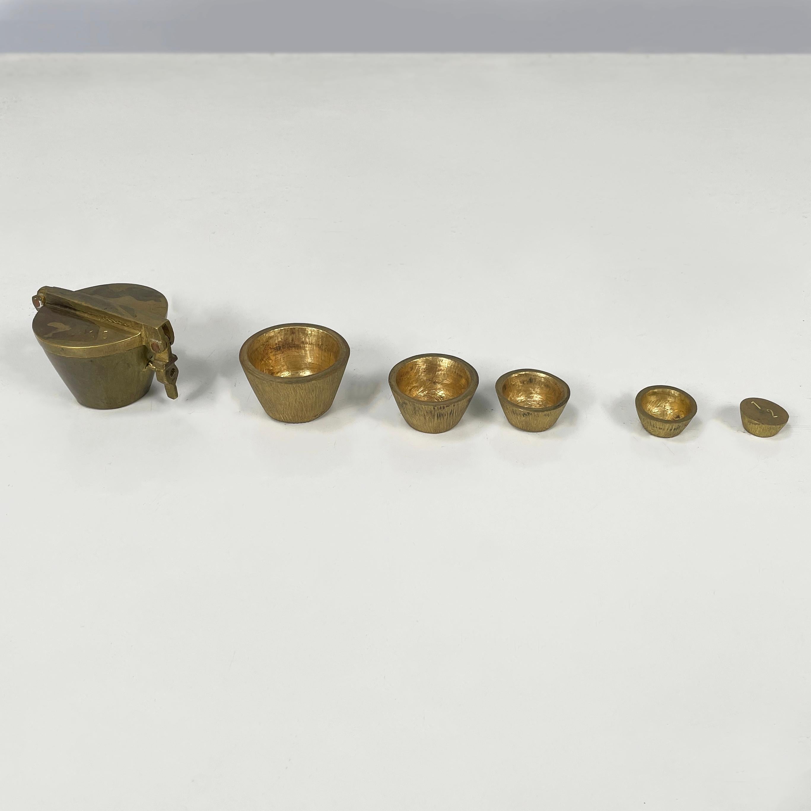 Italian mid-century modern Round brass medicine scale weights, 1900 ...