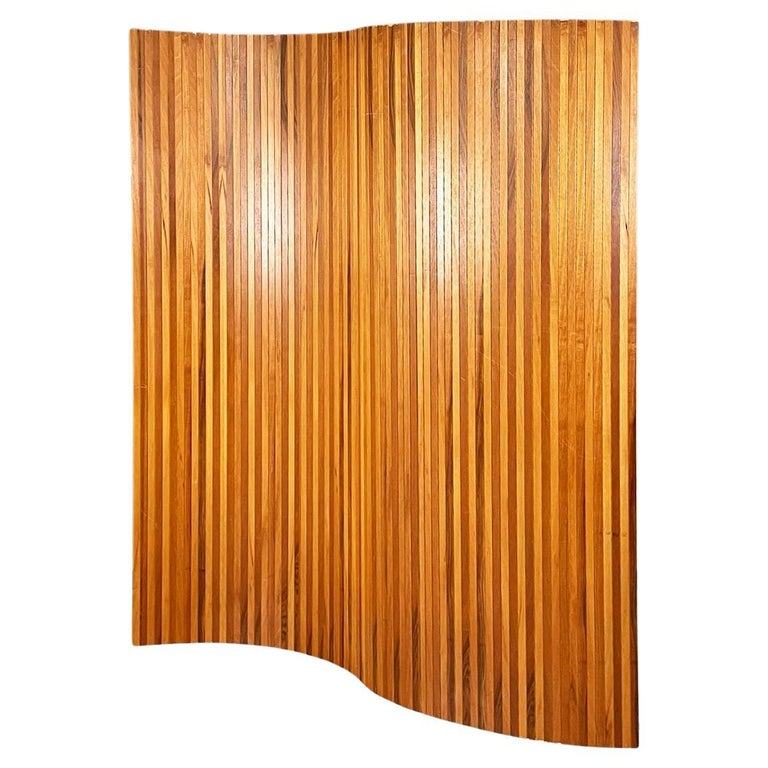 Italian Mid-Century Modern Self-Supporting Screen in Wooden Strips ...