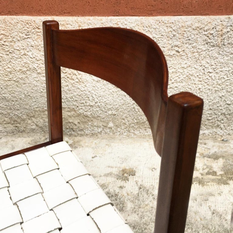 Italian Mid-Century Modern Solid Beech Chairs and Leather by Poltronova ...