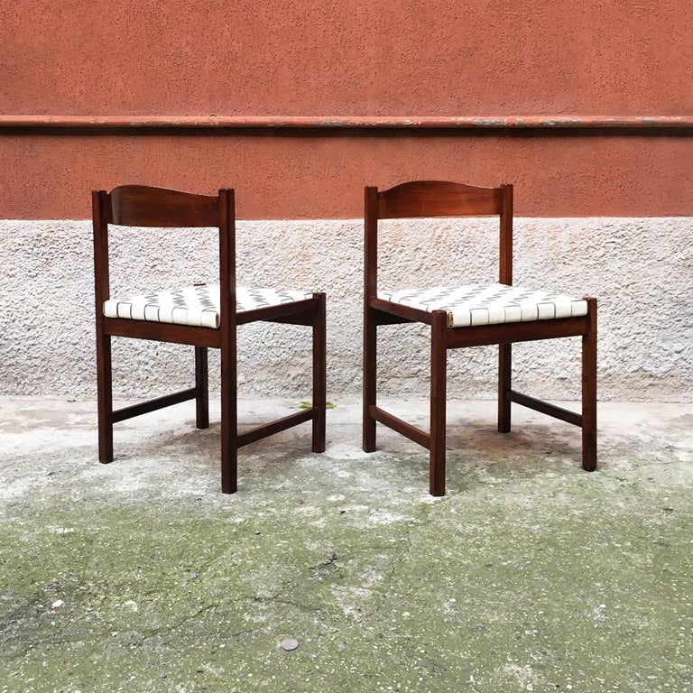 Italian Mid-Century Modern Solid Beech Chairs and Leather by Poltronova ...