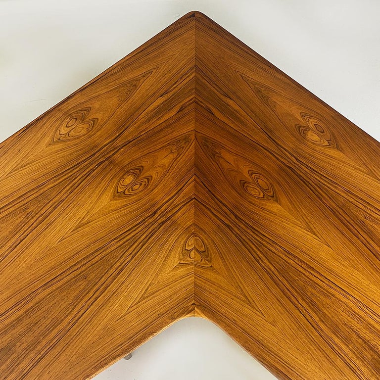 Italian Mid-Century Modern Solid Wood Coffee Table with a Boomerang ...