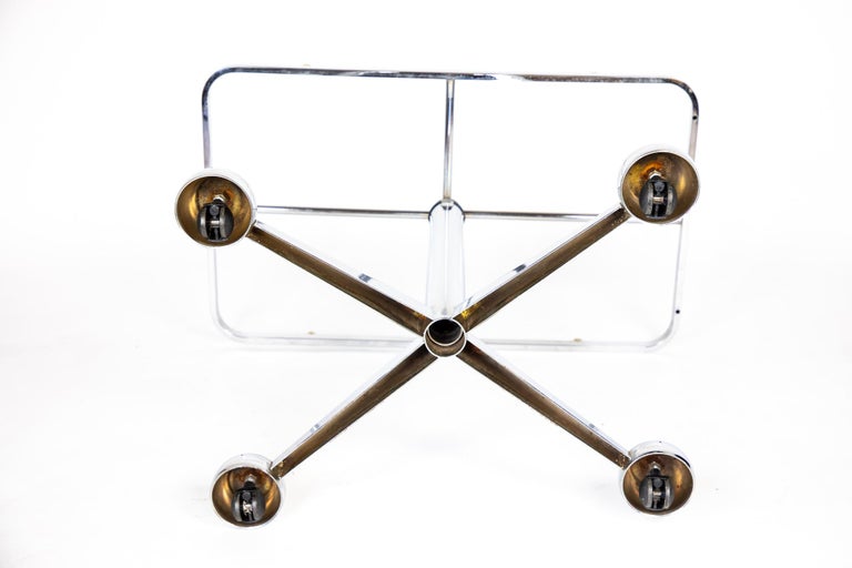 Mid Century Modern Side Table on Castors, Glass, Chrome plated, Italy ...